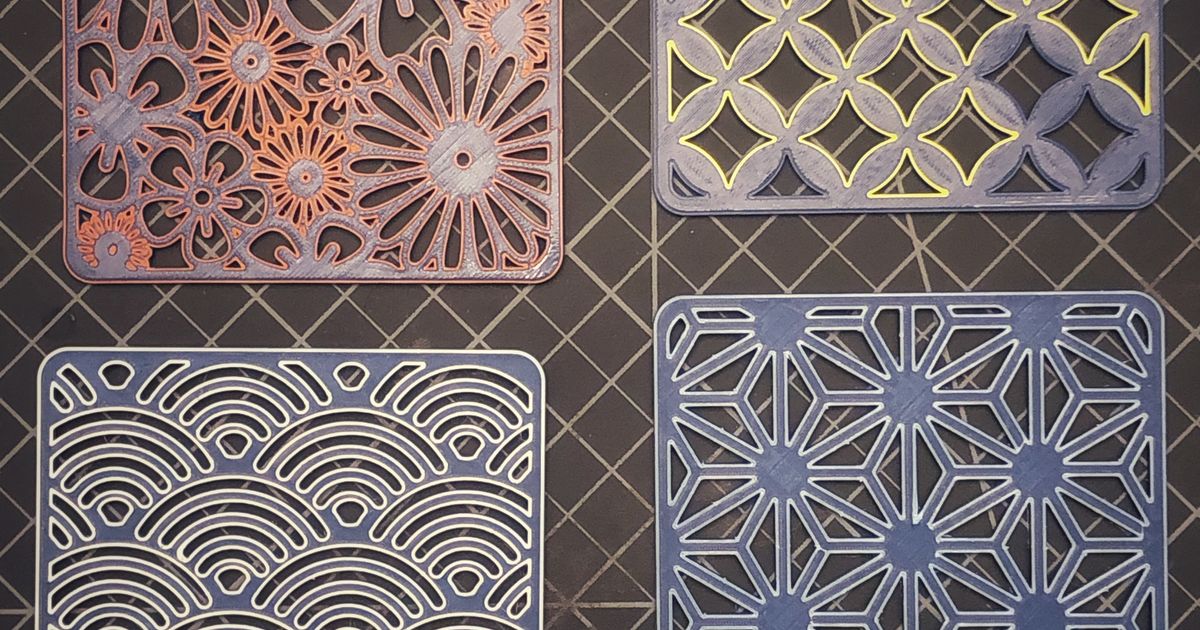 Japanese Pattern Coasters for FDM by LordMelkor | Download free STL ...