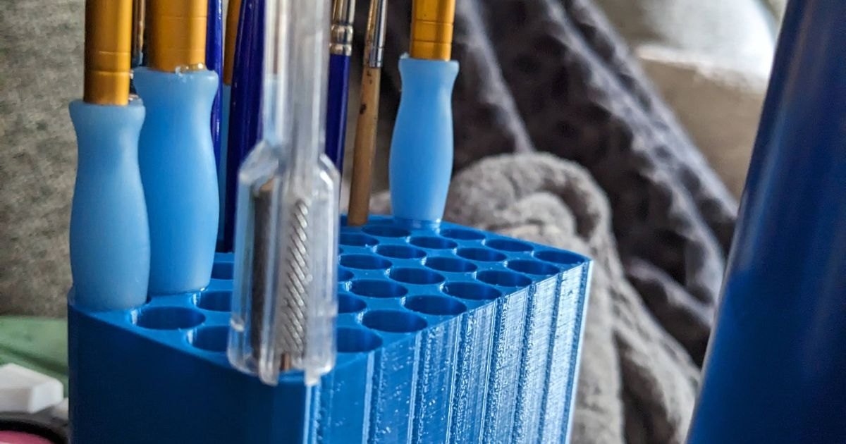 Paintbrush Stand Holder by C F | Download free STL model | Printables.com