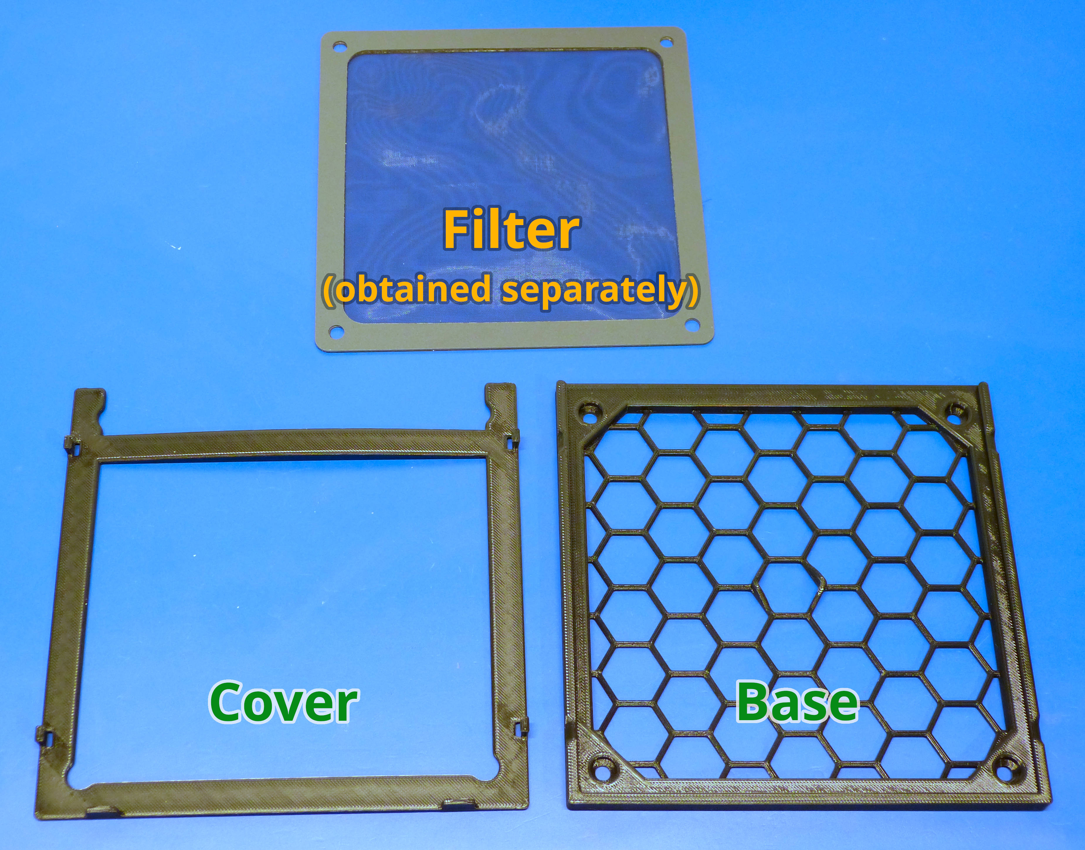 140mm PC case fan mesh dust filter holder by Josh0 | Download free STL ...