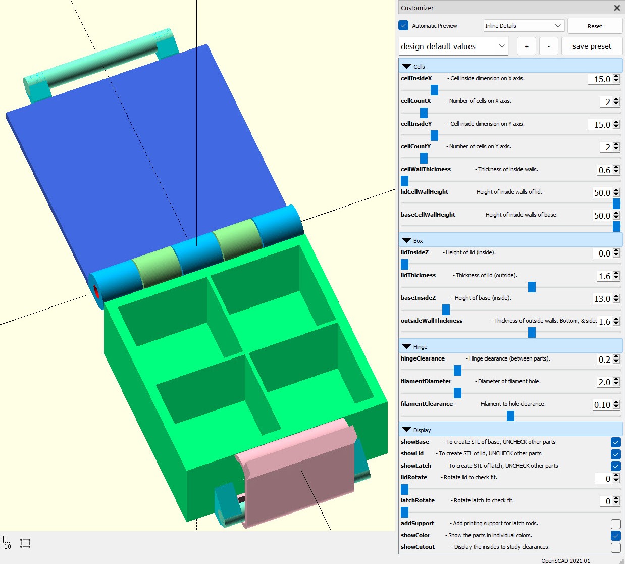 Filament Hinge Box Generator (OpenSCAD) by SteveS42 | Download free STL ...