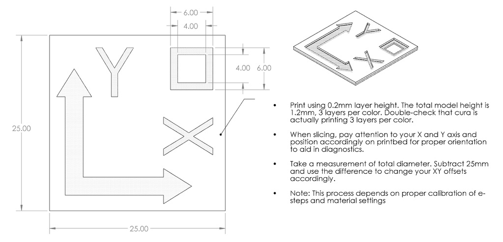 Dual Extruder XY Calibration Quick Print by RumpusLab | Download free ...