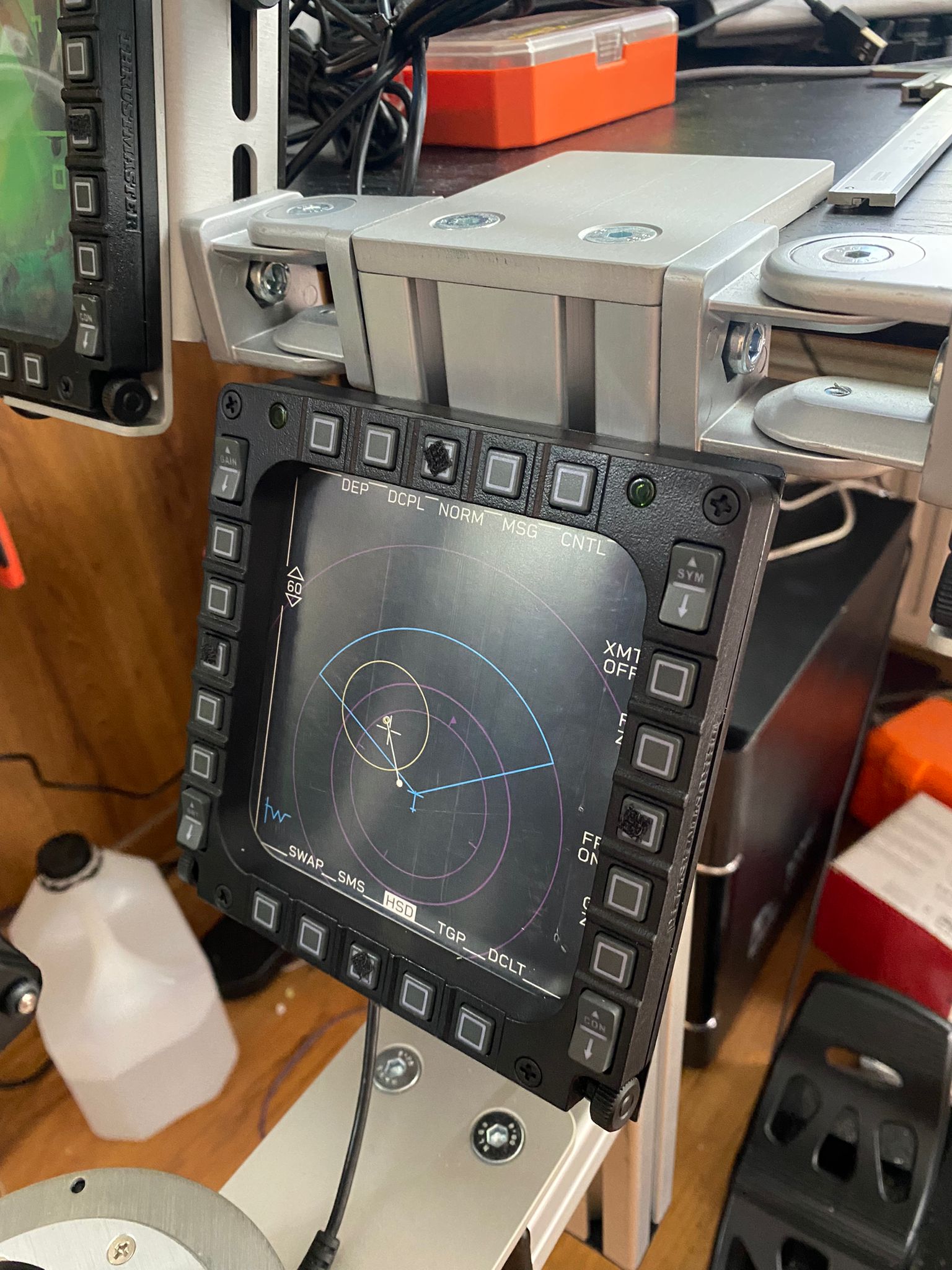 Middle mount for Thrustmaster mfd to Monstertech joystick mount by ...