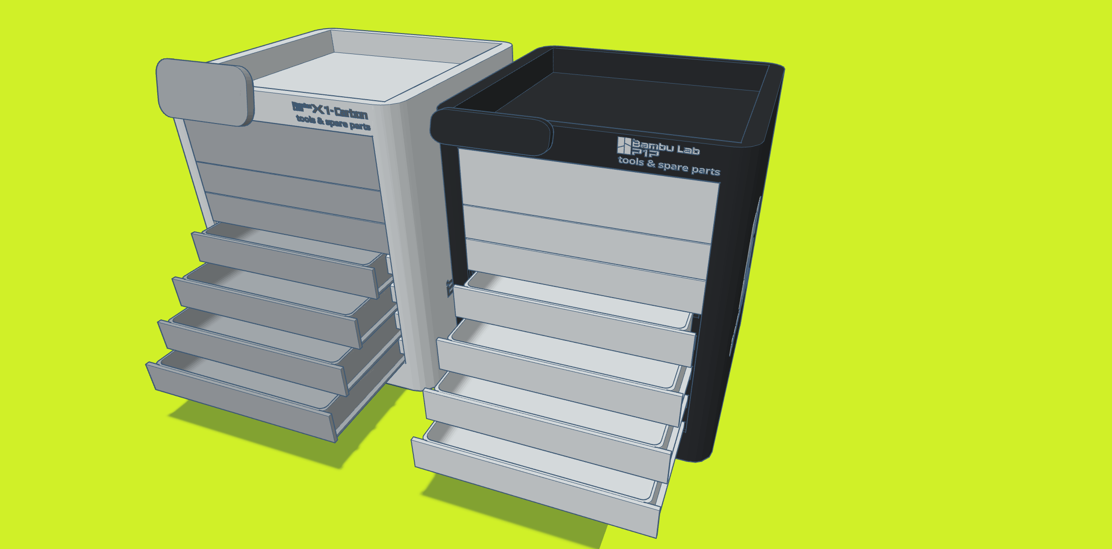 Bambu Lab P1P tool & partsbox with drawers by DutchWorkX3D | Printables ...