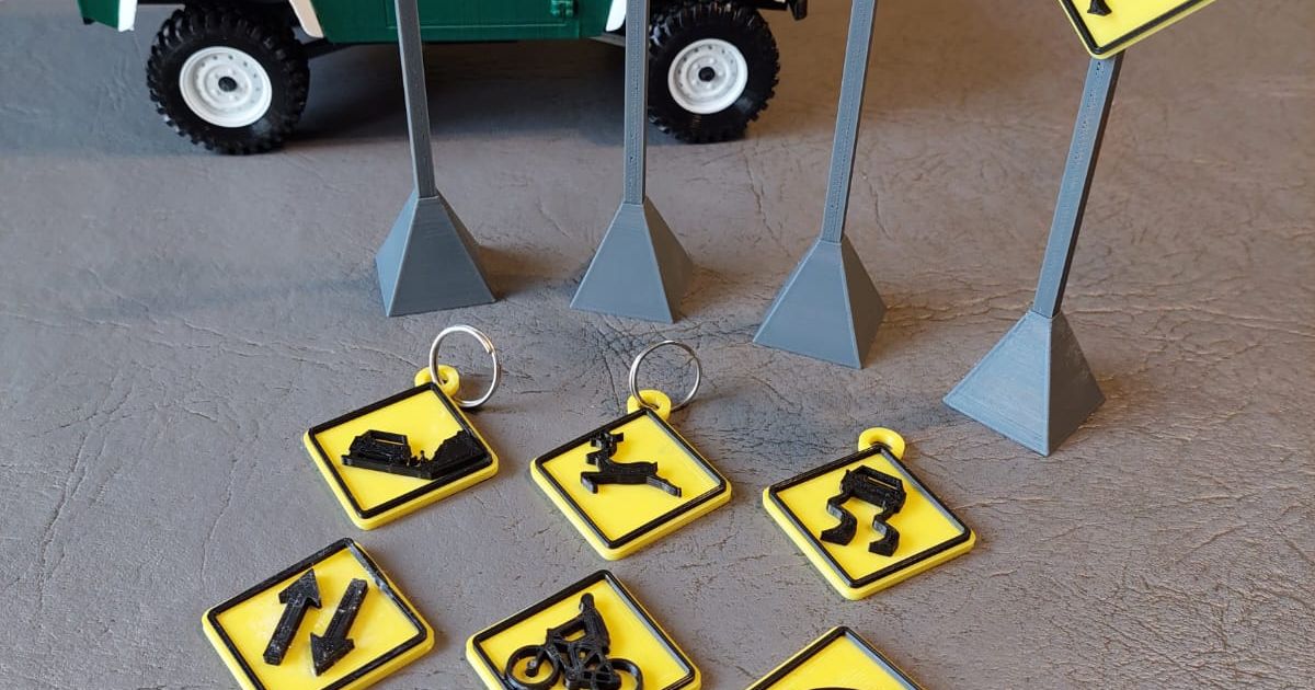 Traffic Signs (for scale models and key ring) - Set of 38 Preventive ...