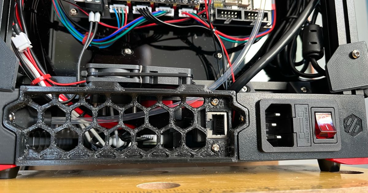 Voron V0.2 rear skirt trim panel with ethernet lan port by b | Download ...