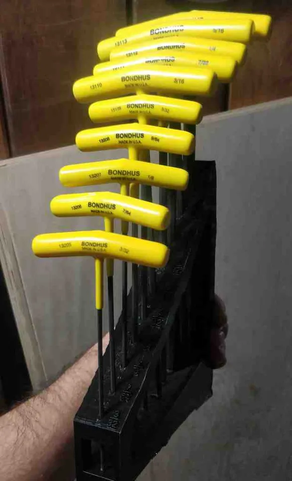 Wall mount for T-Handle Allen Keys (SAE) by TensorFlux | Download free ...