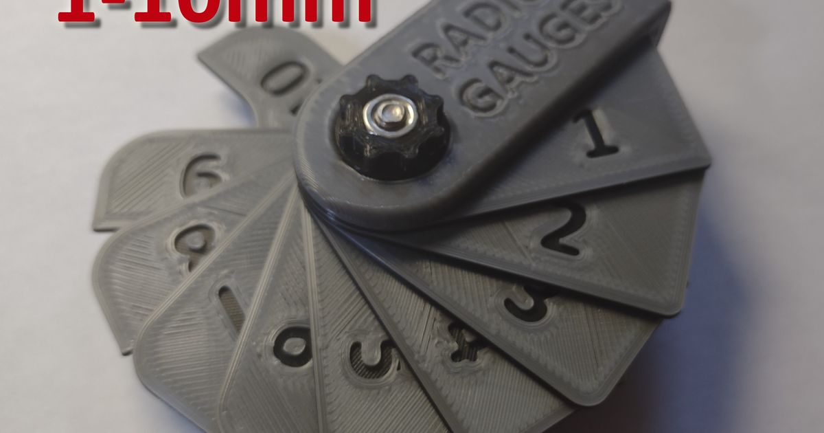 Radius Gauge Set, 1-10mm by JPM Designs | Download free STL model ...