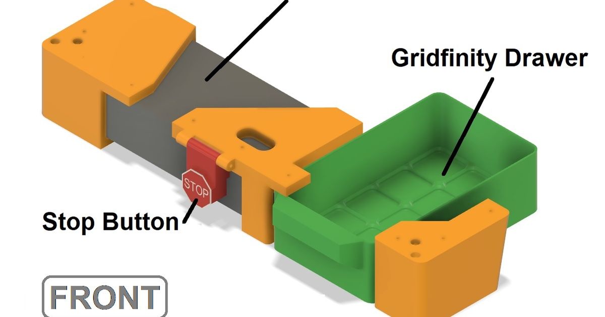 Prusa Enclosure Front Access PSU, Big Red Stop Button and Gridfinity ...