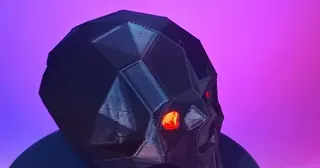 low poly skull with LED eyes by turvey | Download free STL model ...