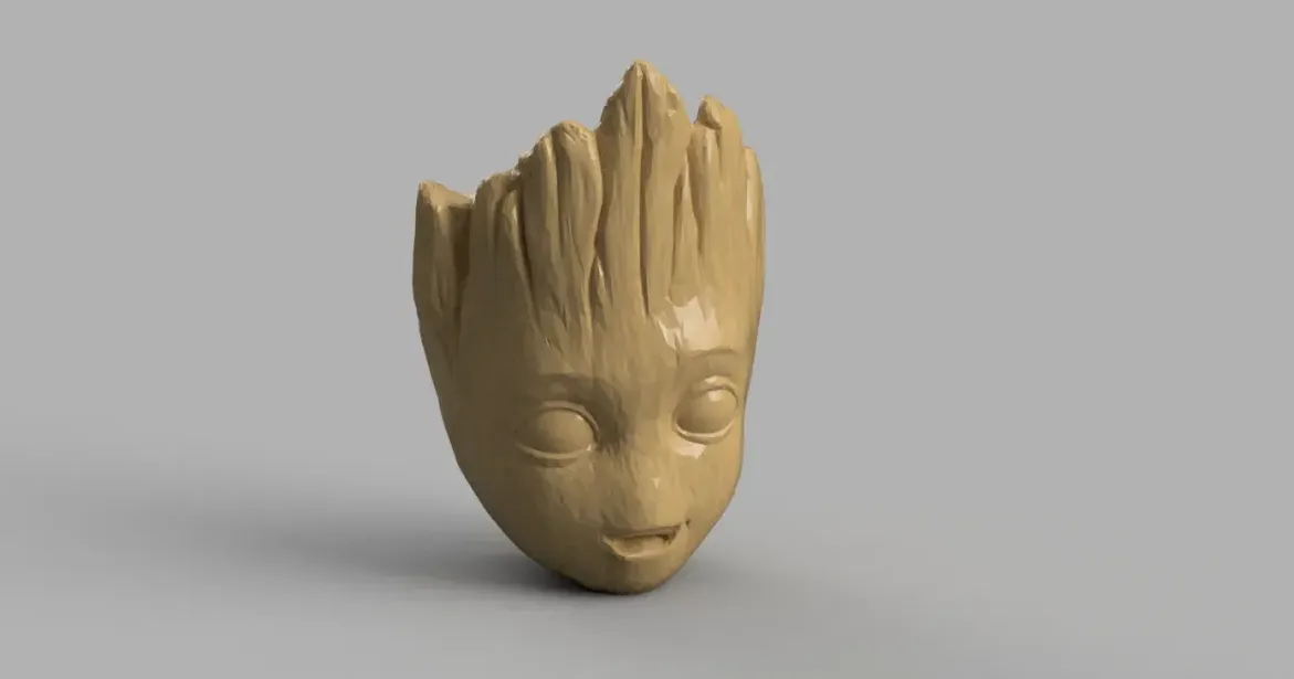 low Poly Baby Groot Wall Flower Pot by How2Texan | Download free STL ...