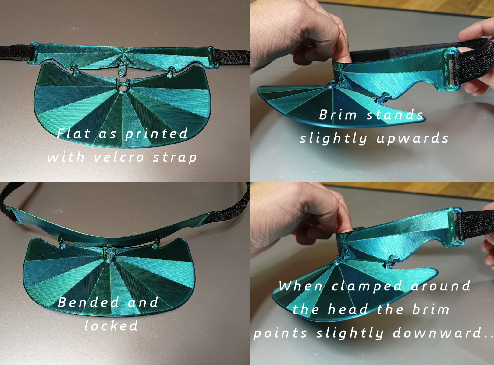 Head Visor (Flat print-in-place!) by Wim V | Download free STL model ...