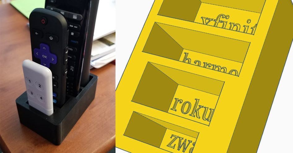 Remote Control Holder 2.0 by colinodell | Download free STL model ...