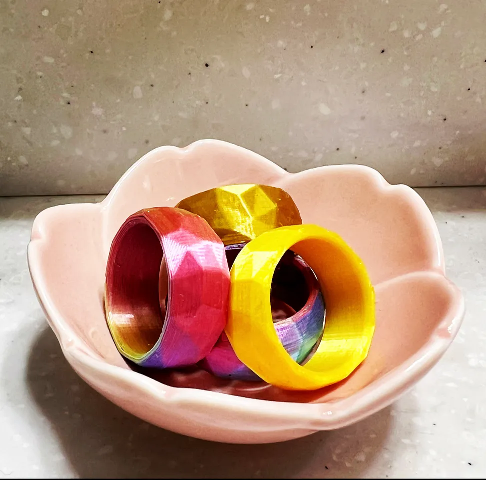 Wide Low Poly Ring by Betsy Weber | Download free STL model ...