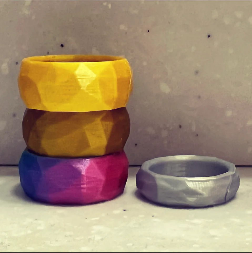 Wide Low Poly Ring by Betsy Weber | Download free STL model ...