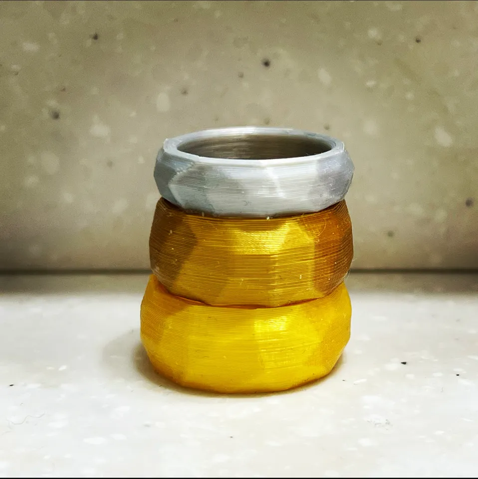 Wide Low Poly Ring by Betsy Weber | Download free STL model ...