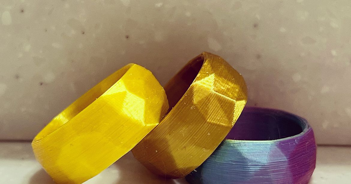 Wide Low Poly Ring by Betsy Weber | Download free STL model ...