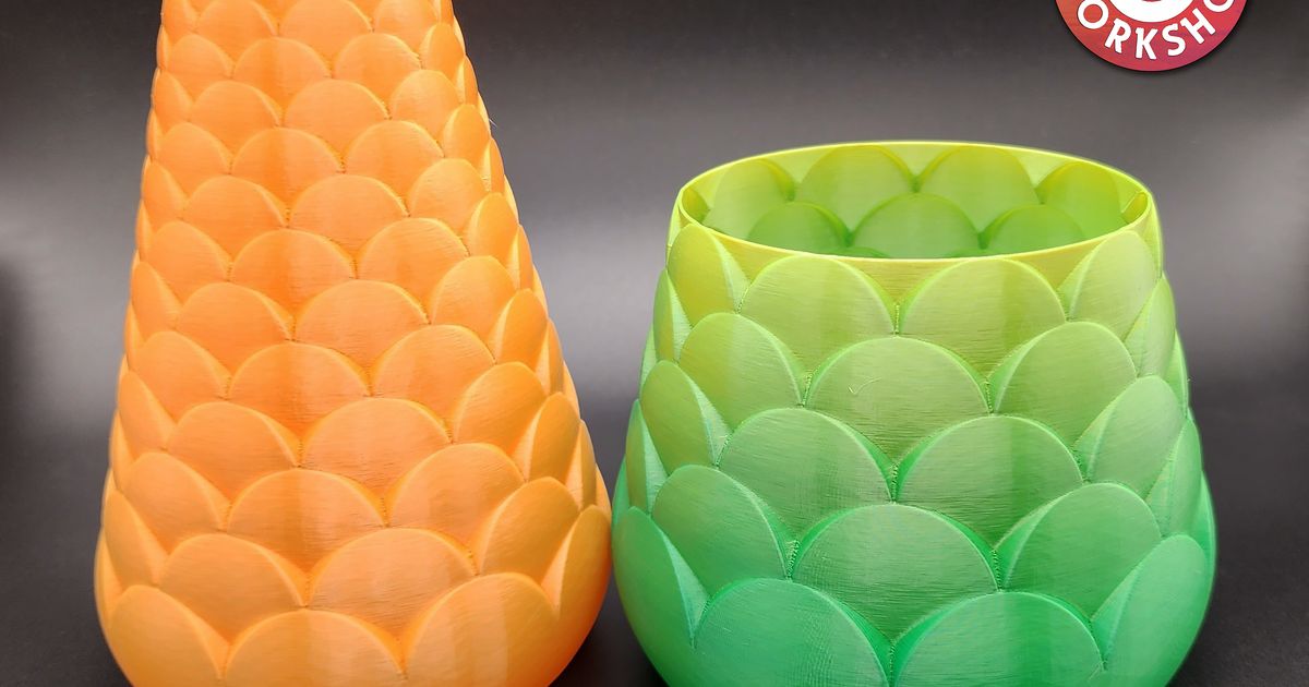 Fish Scale Spiral Vases by Triple G Workshop | Download free STL model ...