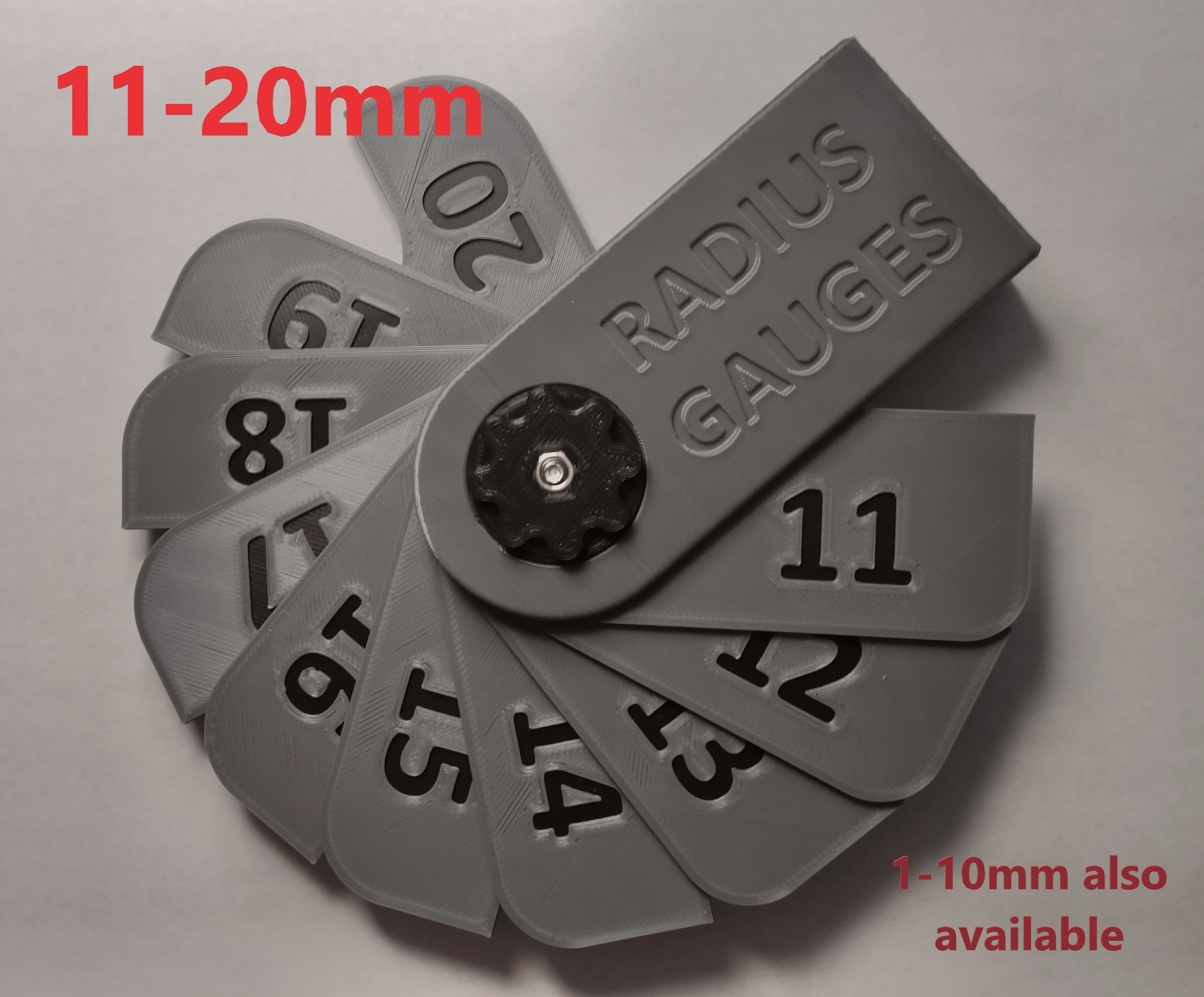 Radius Gauge Set, 11-20mm by JPM Designs | Download free STL model ...
