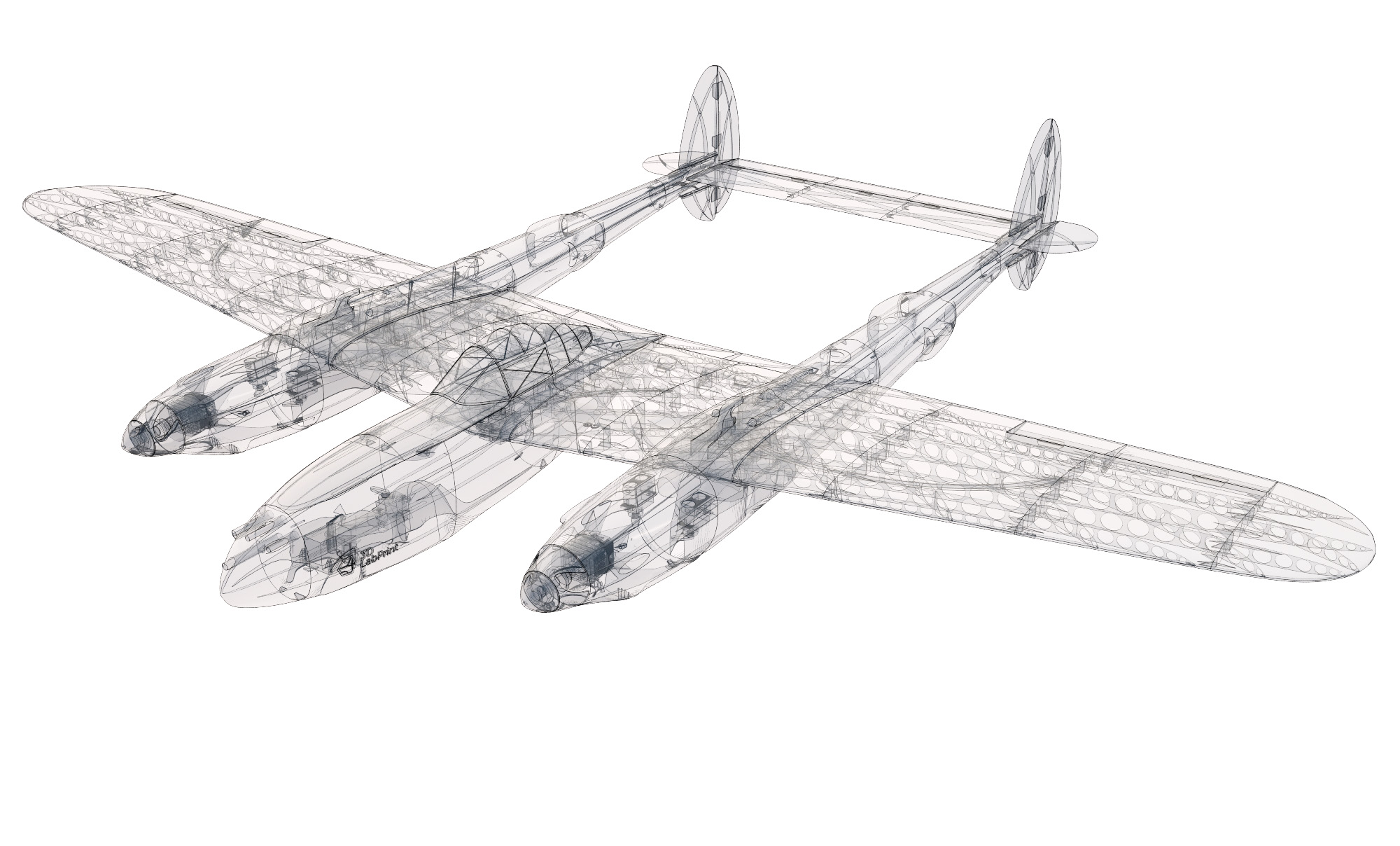 Lockheed P38 - Lightning by 3DLabPrint | Download free STL model | Printables.com