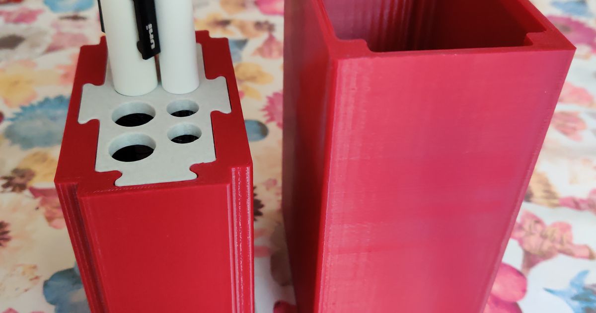 Parametric box with lid for Posca markers by koz | Download free STL ...