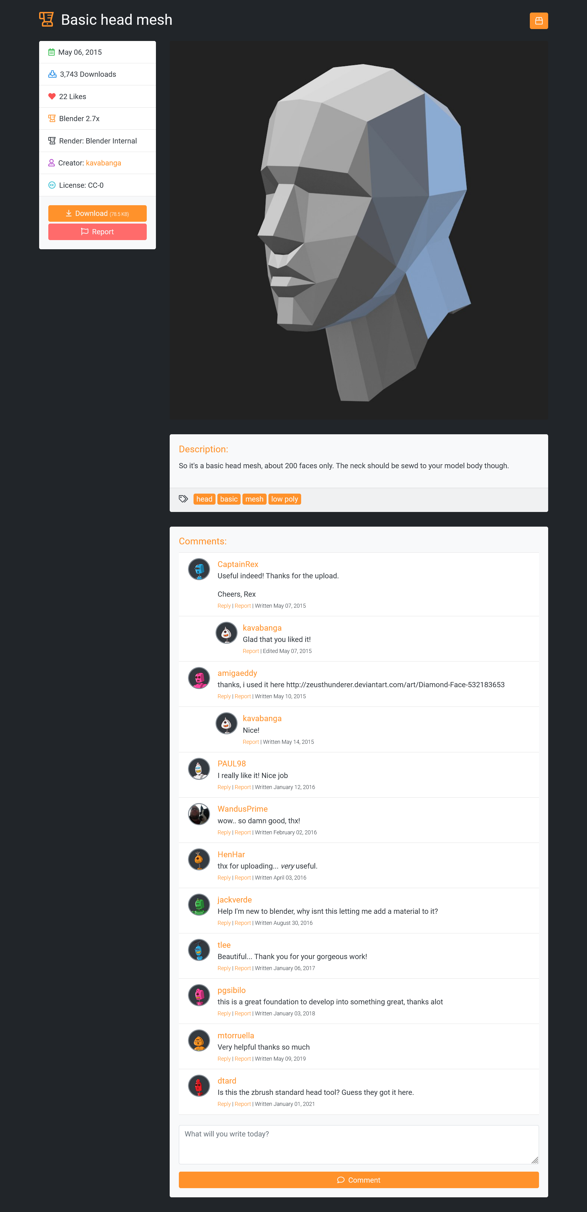 Basic head mesh by Books | Download free STL model | Printables.com