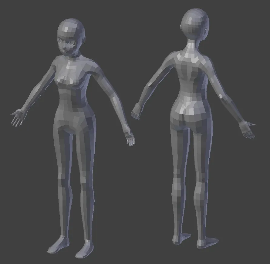 Female Anime Base Mesh by Books | Download free STL model | Printables.com