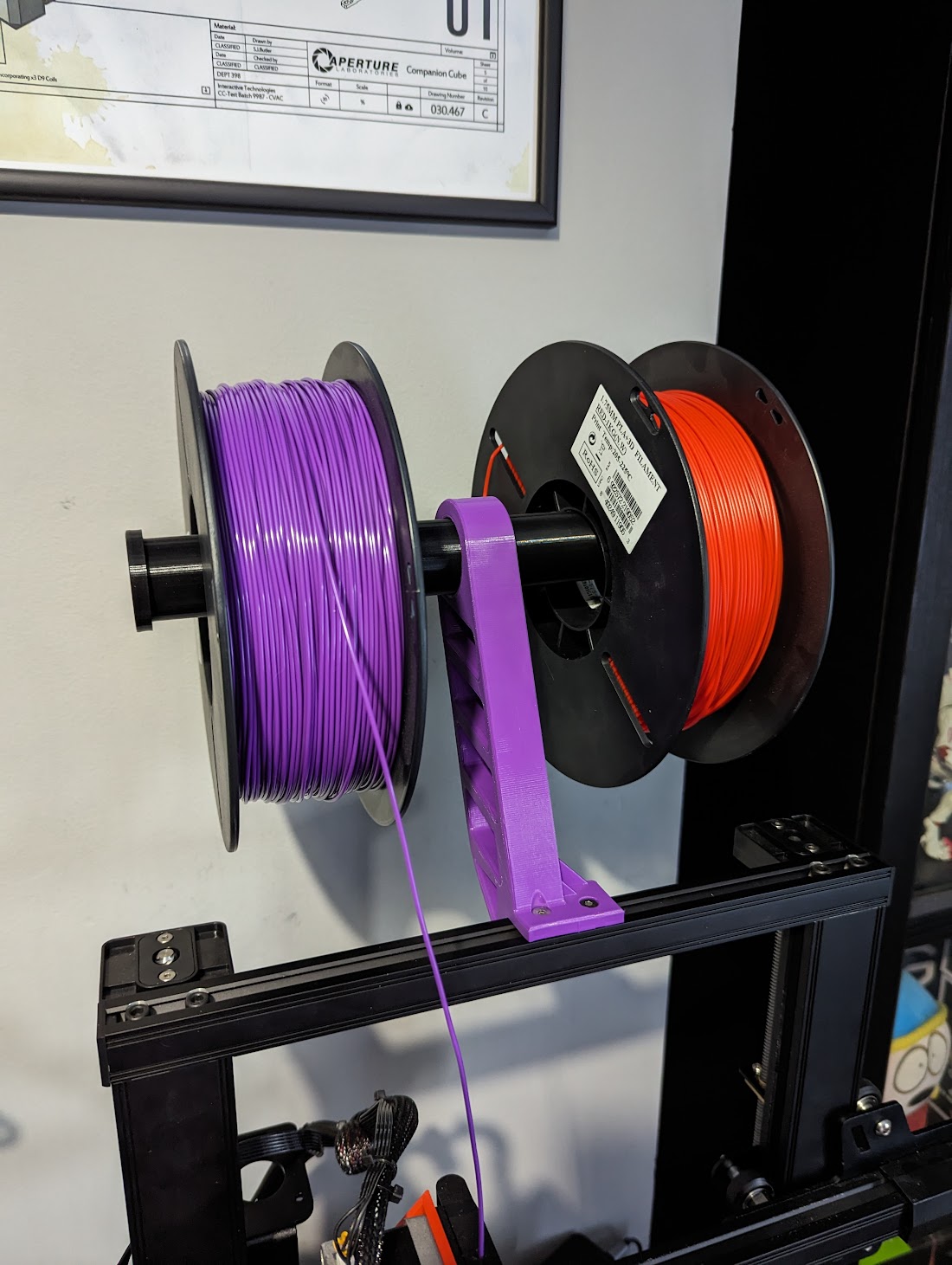 Dual Filament Spool Holder 2KG for 2020 Extrusion by Seven | Download ...