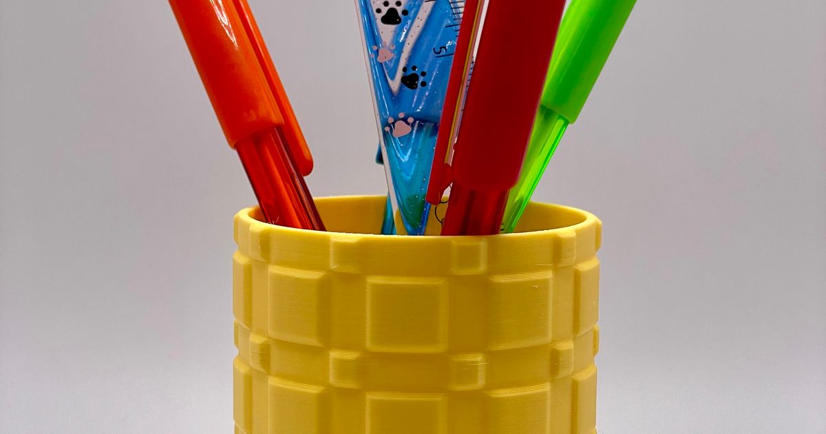 Pen Holder (rectangular pattern) by Rustam | Download free STL model ...