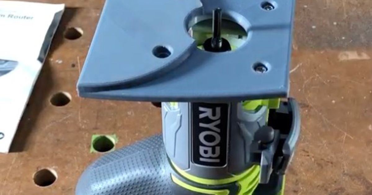 Flush cutting base for Ryobi One+ trim router. par Darrens Workshop ...