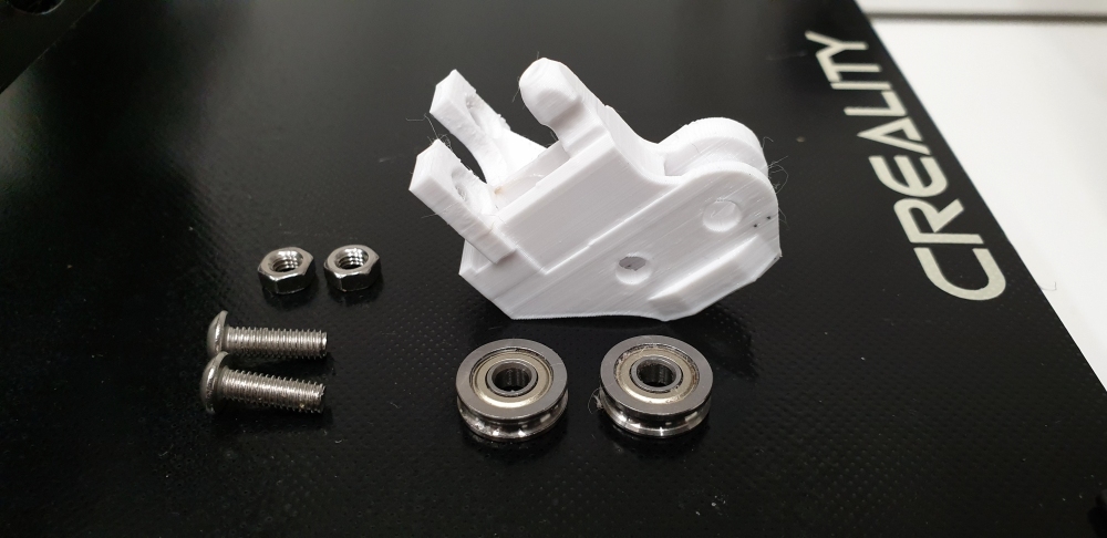 Filament Guide : Twin-Pulley for Creality + Gear Extruder by Designed ...