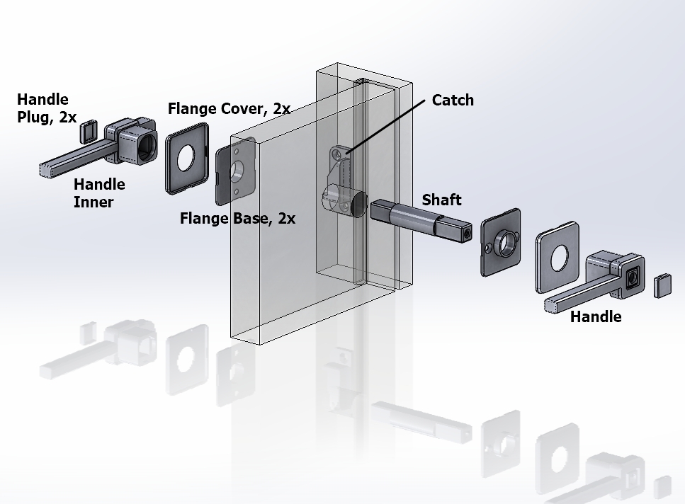 Latching Door Handles von BuildX | Kostenloses STL-Modell herunterladen ...