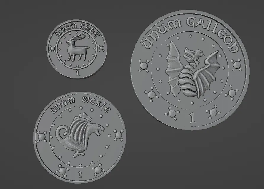 Gringott's Coins - Double Sided by Builds for geeks | Download free STL ...