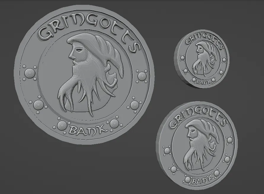 Gringott's Coins - Double Sided by Builds for geeks | Download free STL ...