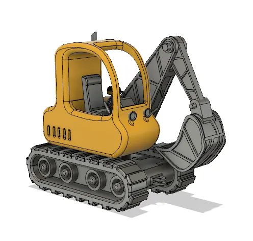 Yellow Excavator with Movements by Black Jack | Download free STL model ...