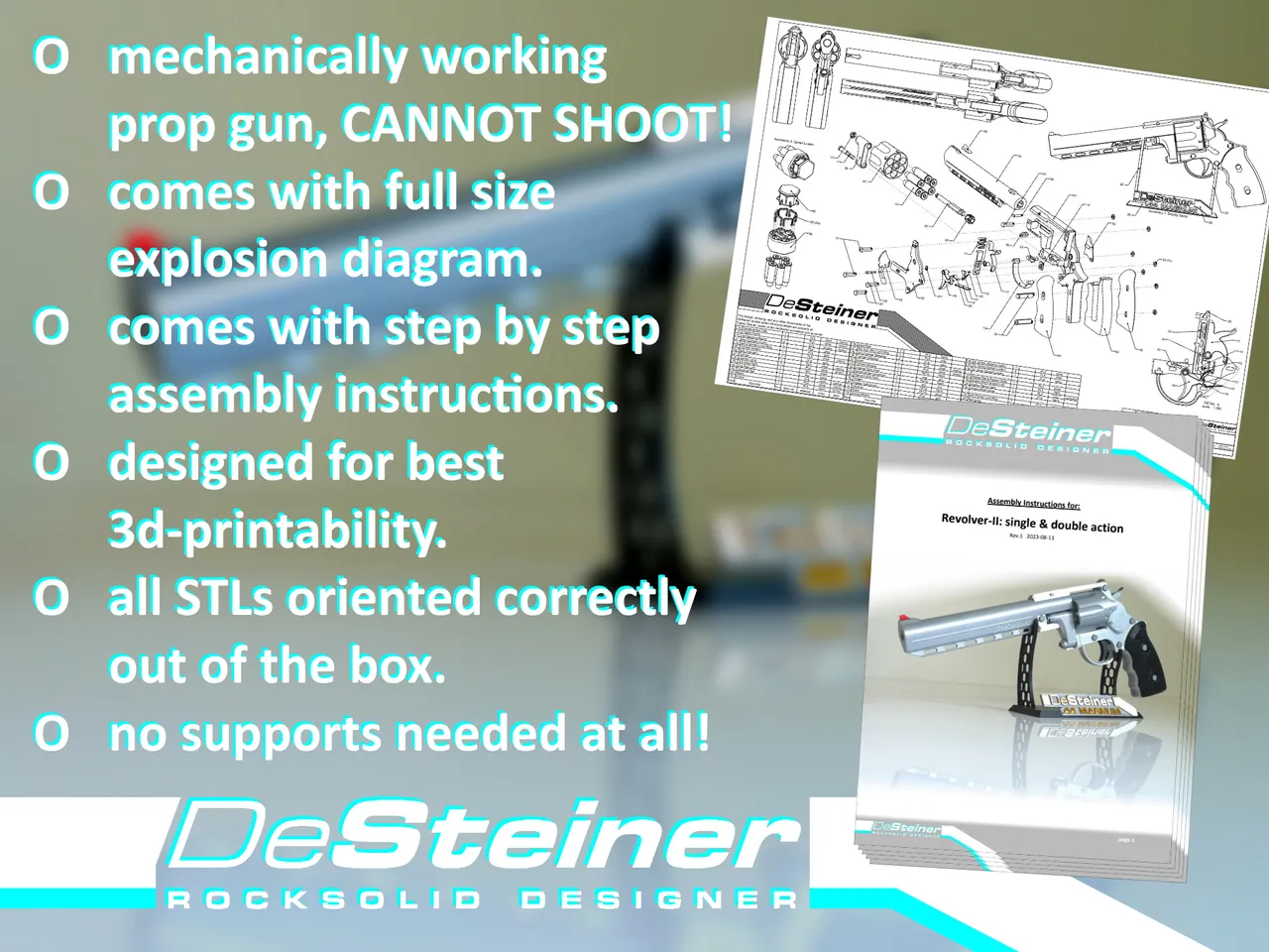 Revolver II : Double & Single Action | mechanically working Prop Gun by ...