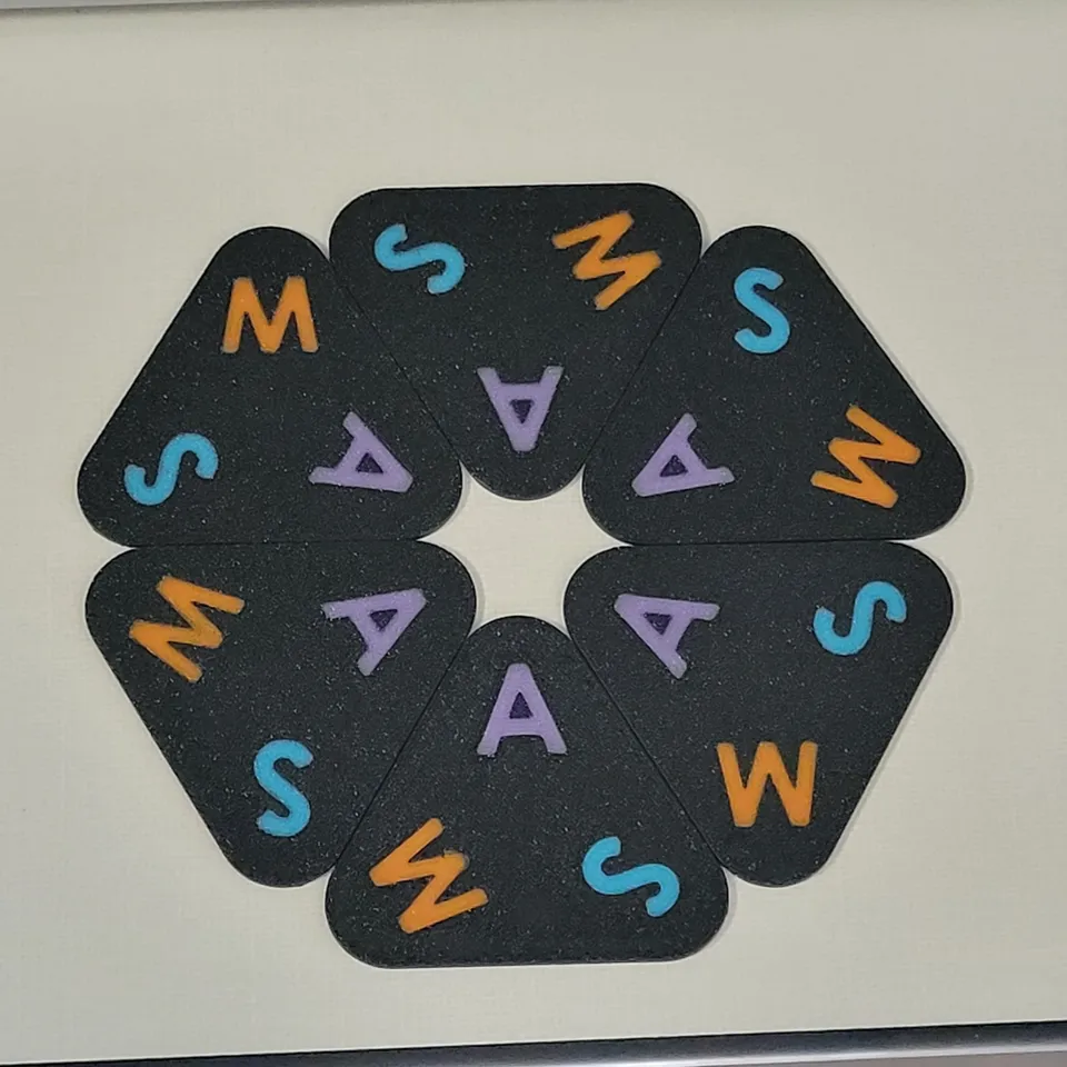 Bambu Labs AMS 4 color test chip by Treesmacker | Download free STL ...