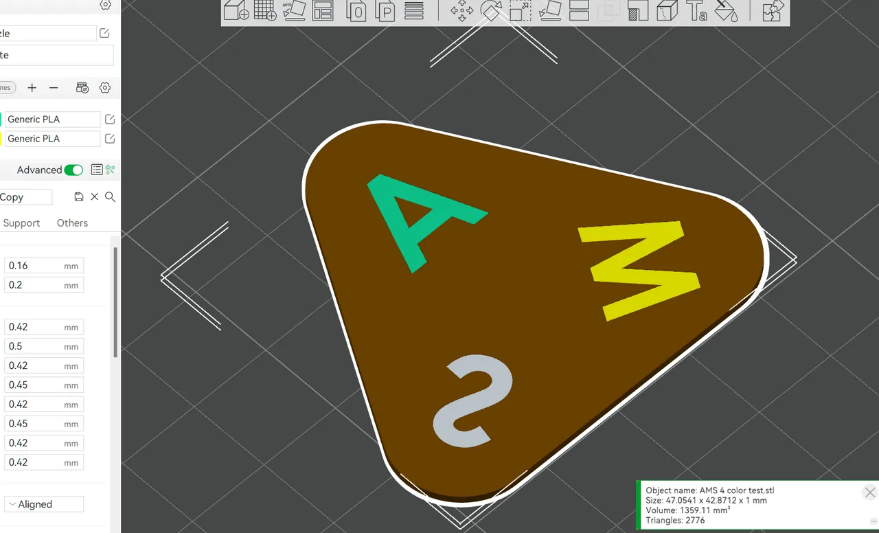 Bambu Labs AMS 4 color test chip by Treesmacker | Download free STL ...