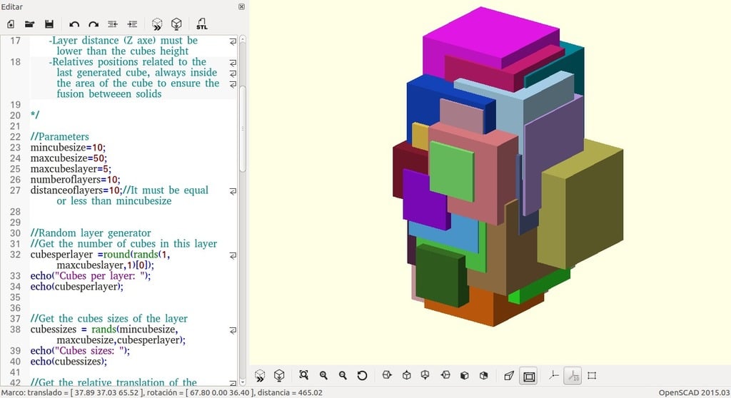 Random Cubic Art Sculptures generator with Openscad by Julián Caro Linares | Download free STL ...