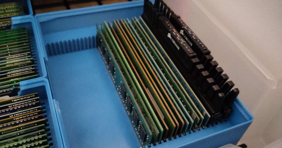 Gridfinity Ram Storage (Desktop - 1x4, 2x4, 3x4) by LittleJoeMuc ...