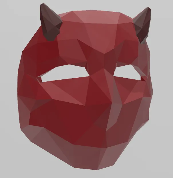 Low Poly devil mask by ThreeD Doc | Download free STL model ...