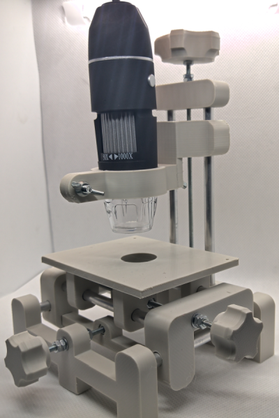 USB microscope stand with x-y base - smaller scope holder by ru_roell ...
