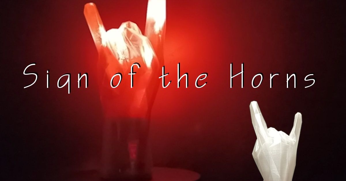 Sign of the Horns (low poly) by Wim V | Download free STL model ...