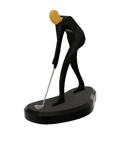 Golf Athlete Minimalist Square by Black Jack | Download free STL model ...