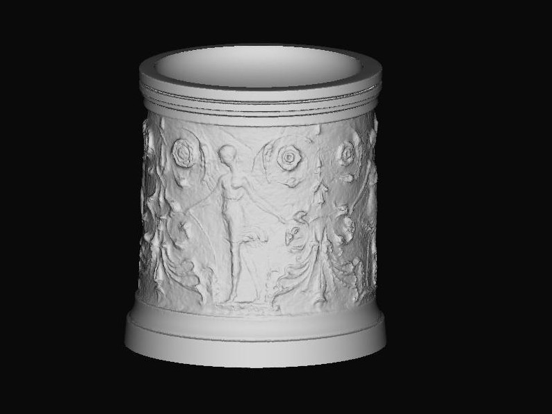 Roman column base with floral designs by repositor | Download free STL ...