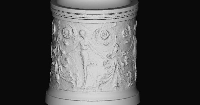 Roman column base with floral designs by repositor | Download free STL ...