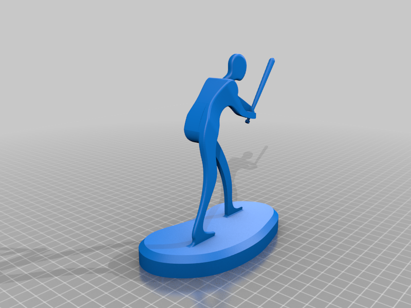 Baseball Athlete Minimalist Square by Black Jack | Download free STL ...