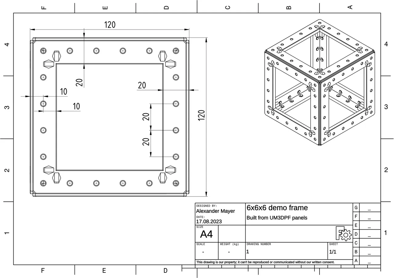 UM3DPF - universal modular 3d-printable frame generator by PistonPin ...