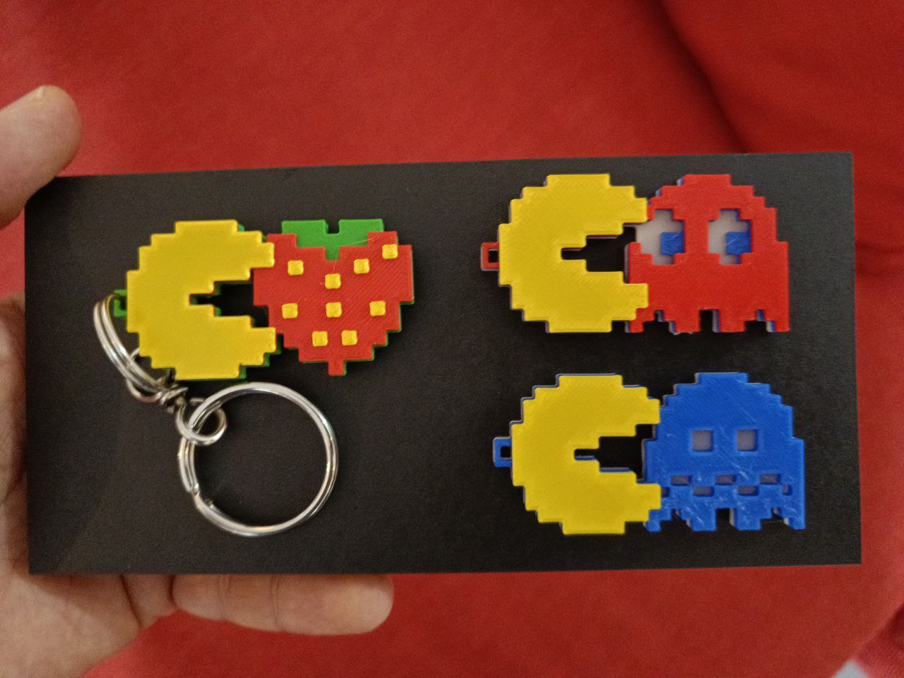 Pac-man multicolor keychains by antirez | Download free STL model ...