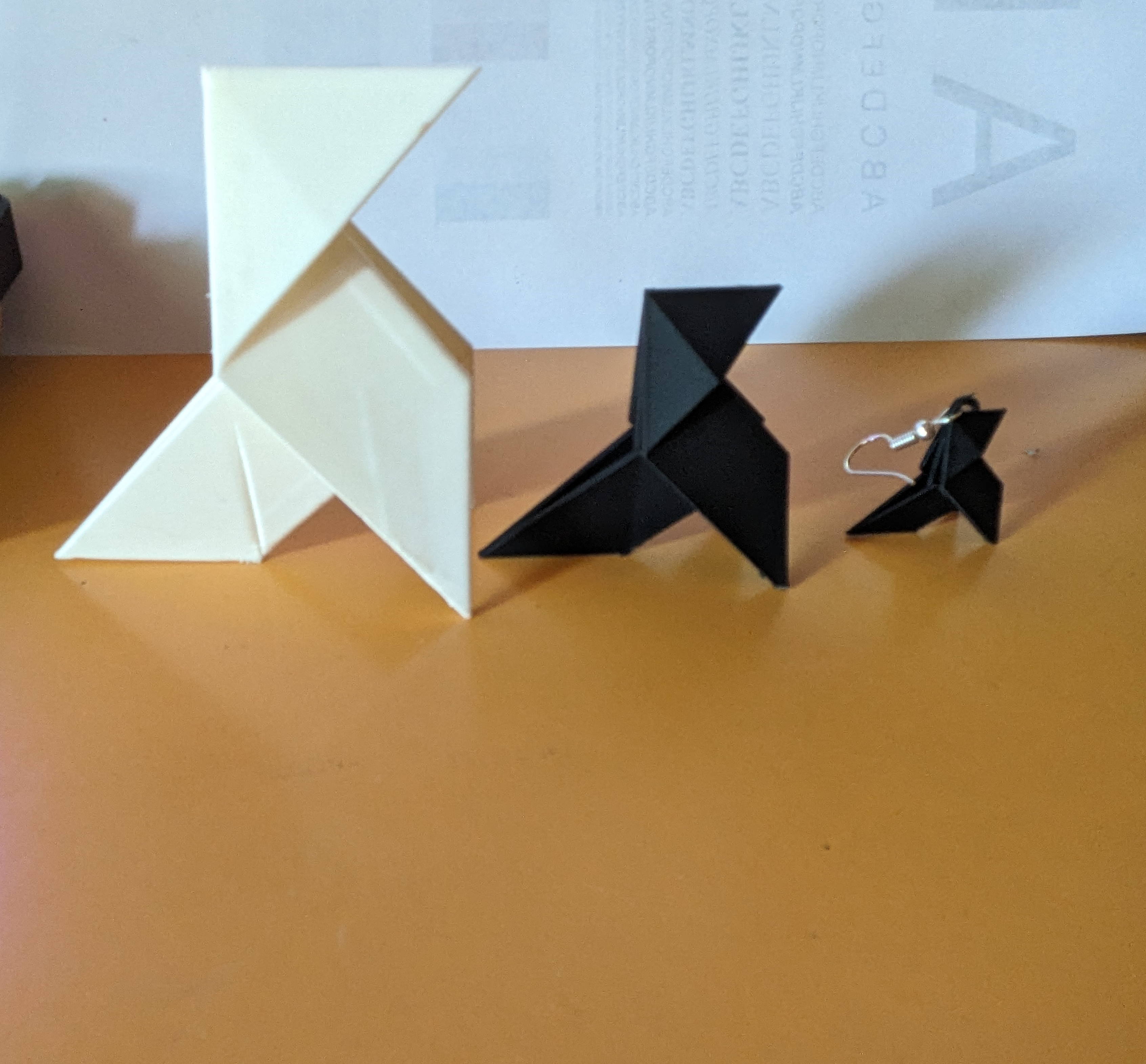 pajarita: sculpture and earrings by ManelTo | Download free STL model ...