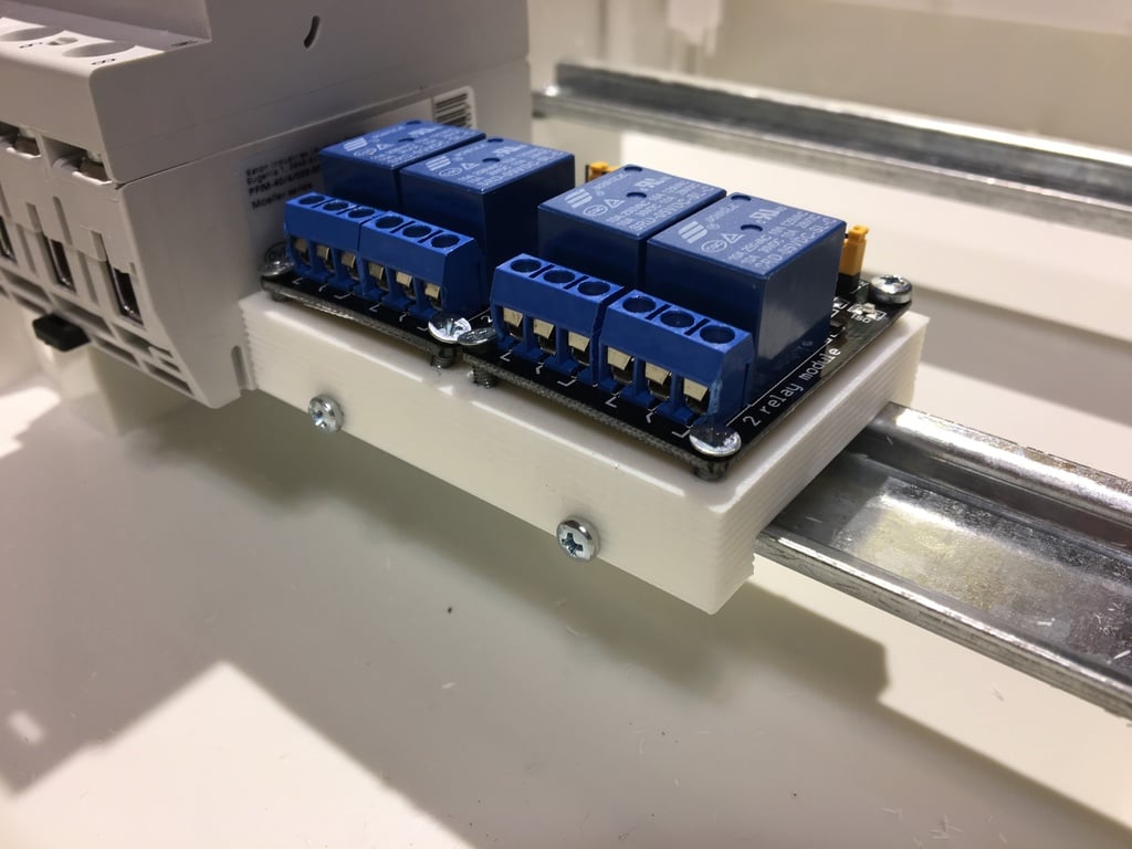 Dual Relay Module Holder for DIN Rails by big12boy | Download free STL model | Printables.com